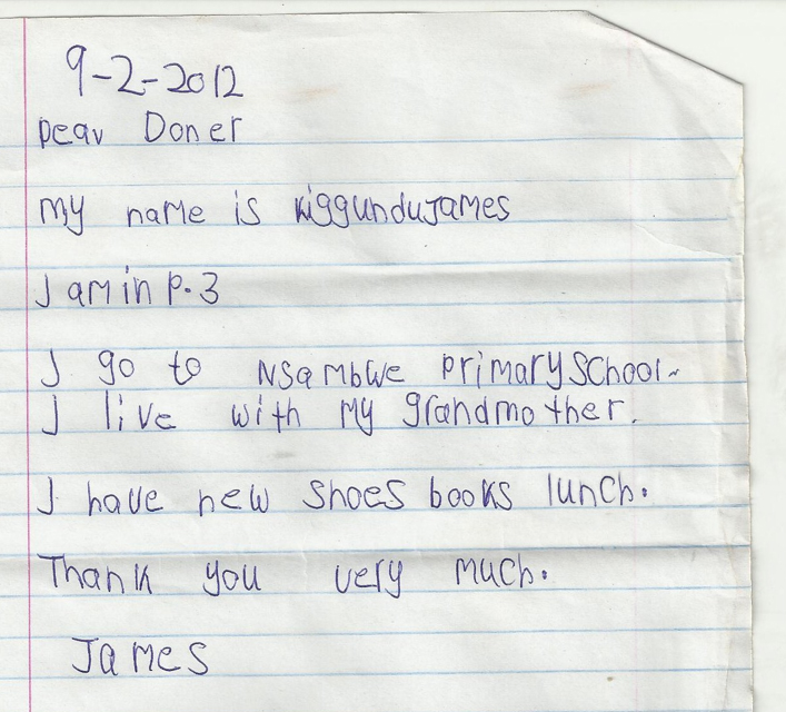 Sunday School helps send an orphan to school in Uganda | St. John's ...